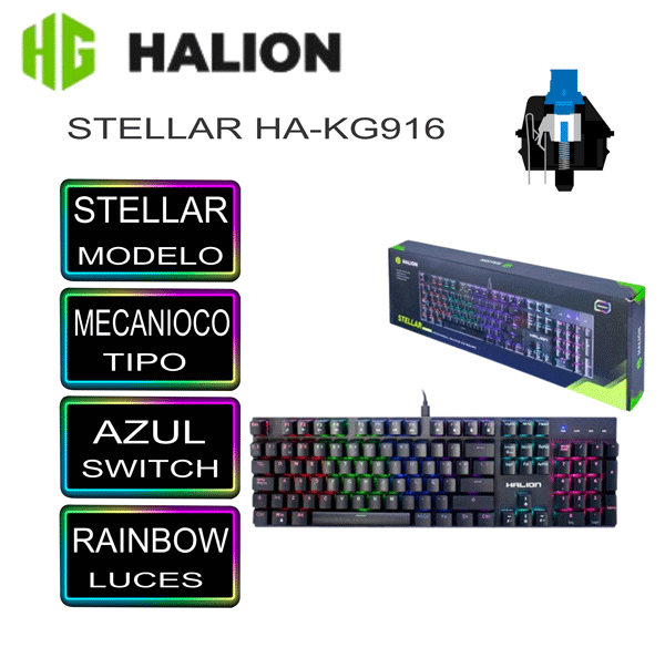 GAMER VISION E.I.R.L. - teclado mecanico gamer halion stellar ha kg916 ...